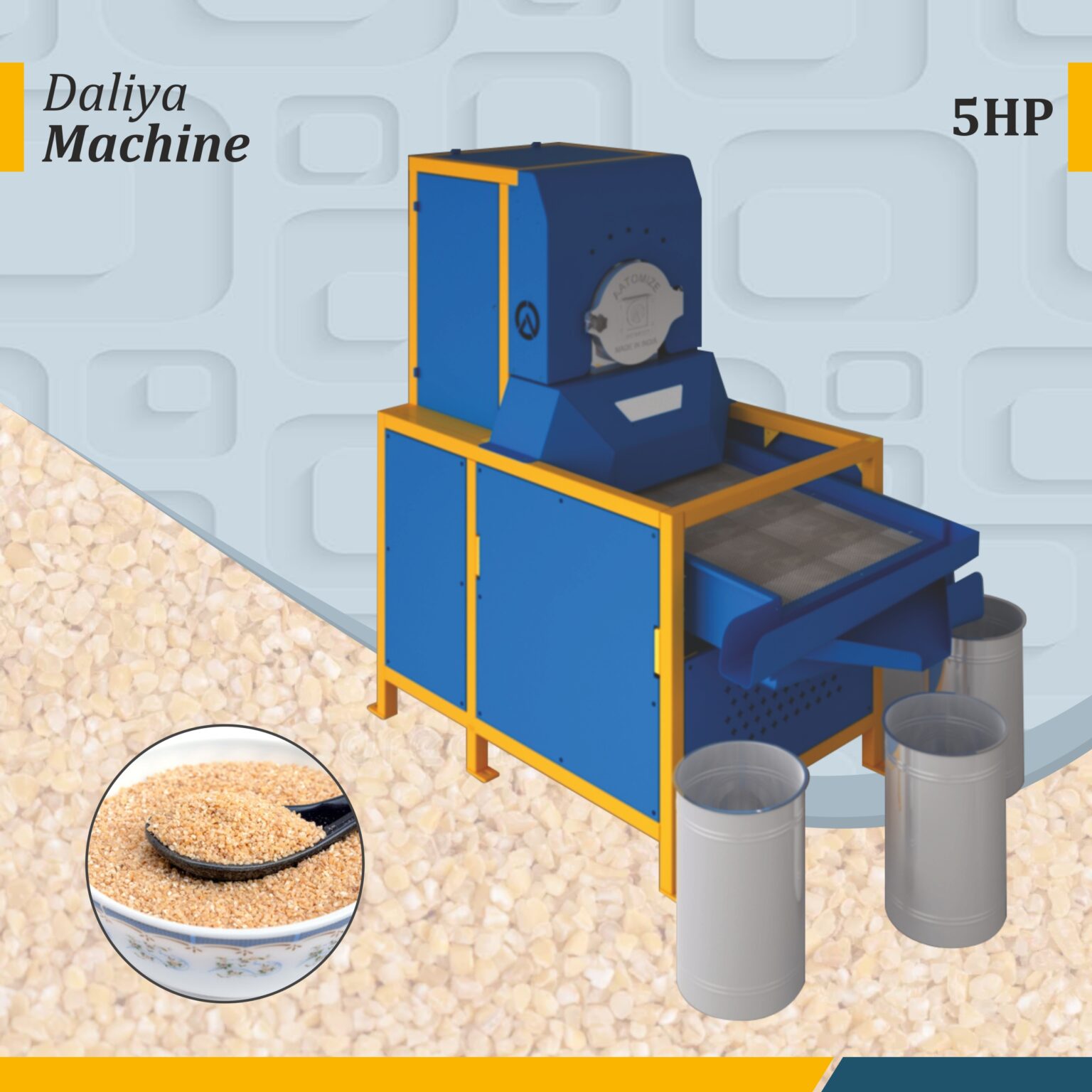 5HP Broken Wheat Crushing Machine - Aatomize Manufacturing Private Limited